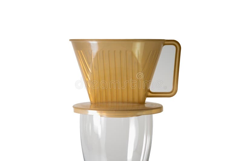 Plastic Cup for Drip Coffee Making on Isolated White Background Stock ...