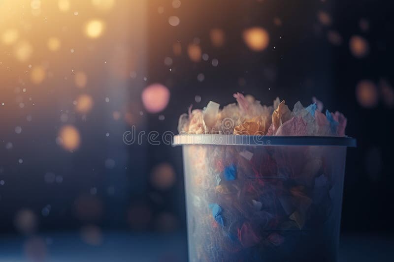 A Plastic Cup Filled with Lots of Different Colored Things on a Table ...