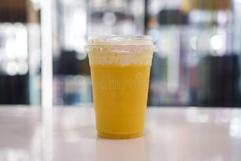 Mango Smoothie With Cheese Cream. Stock Photo - Image of beverage ...