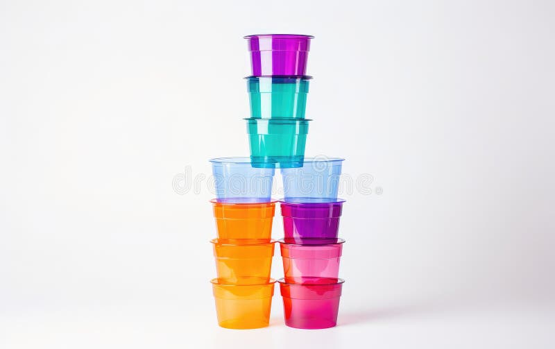 Plastic Cup Stack Isolated for Stacking Game -Generative Ai Stock ...