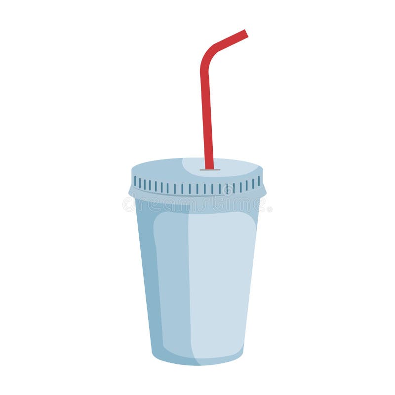Plastic Cup with Straw Vector Illustration Stock Illustration ...