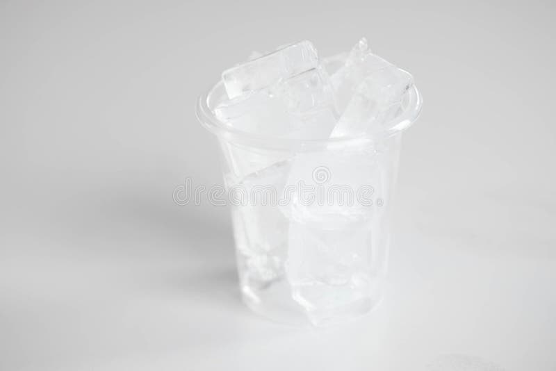Plastic Cups with Ice Cubes Stock Photo - Image of coffee, cube: 108068794