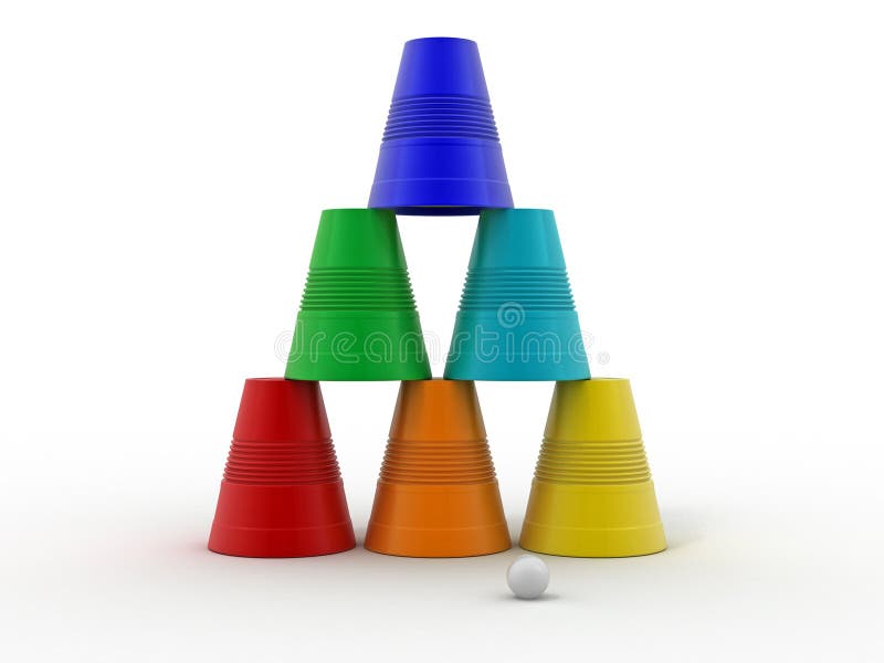 Pyramid from Inverted Plastic Cups Stock Illustration - Illustration of ...
