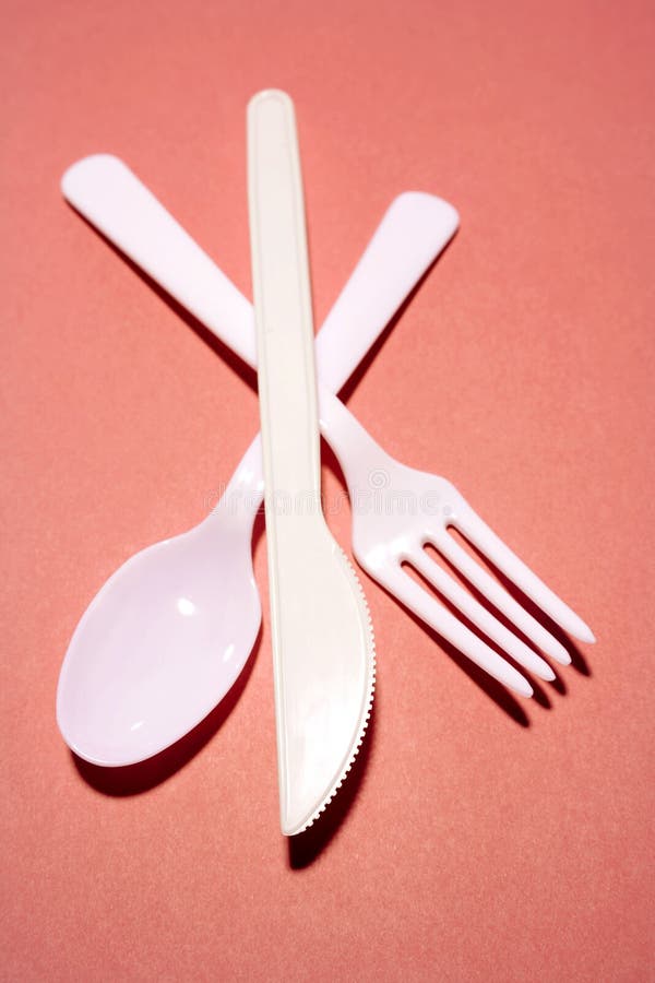 Plastic cutlery stock image. Image of supplies, plastic - 6830093