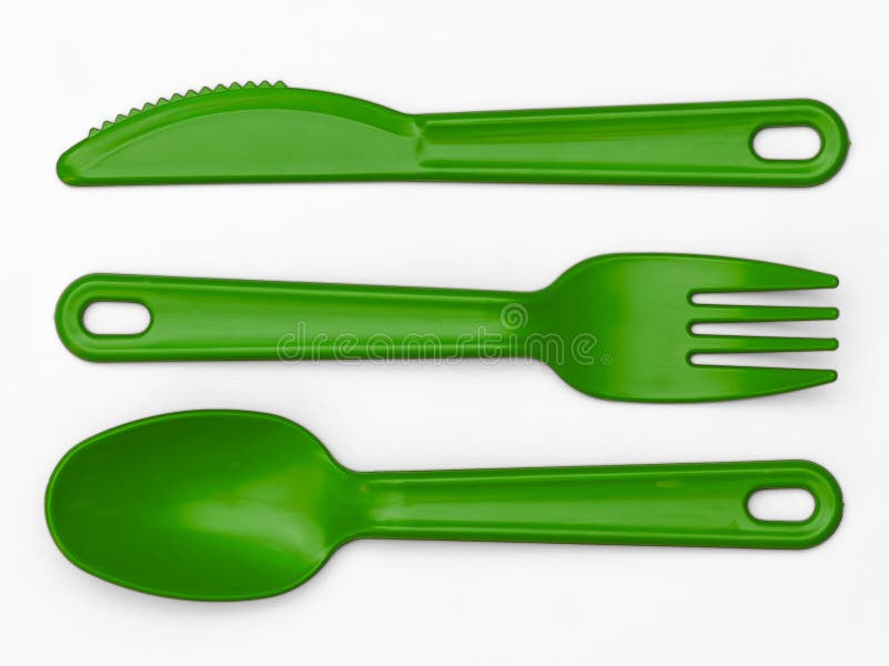 Plastic Cutlery 02 - Green stock image. Image of catering - 30765607