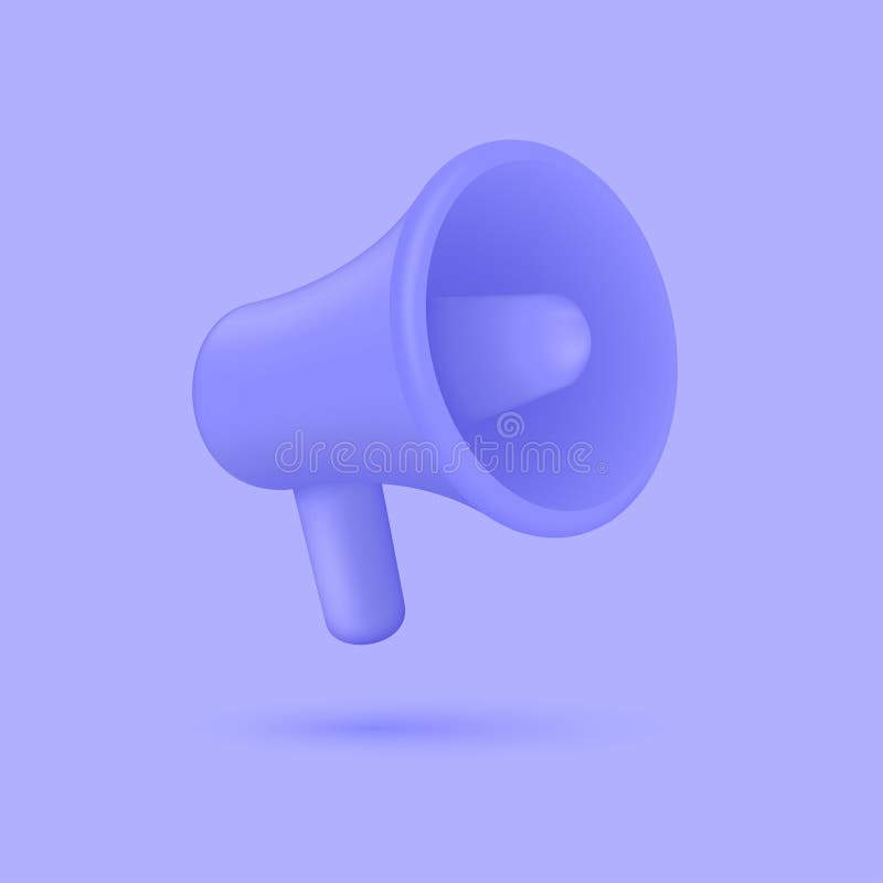 Plastic 3d Megaphone Purple. Stock Vector - Illustration of megafon ...