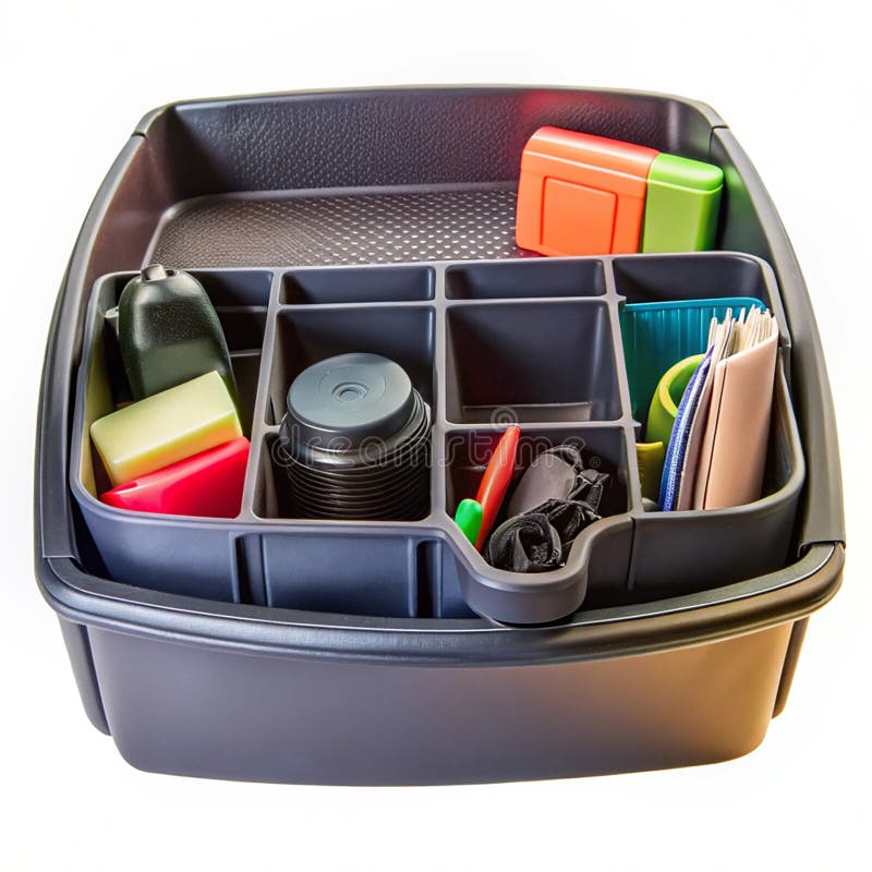 Plastic Vehicle Dashboard Organizer with Compartments Stock ...