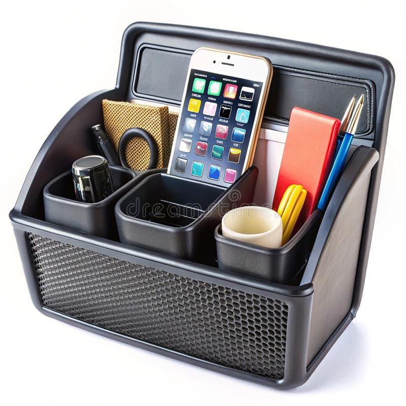 Plastic Dashboard Organizer with Space for Gadgets Stock Illustration ...