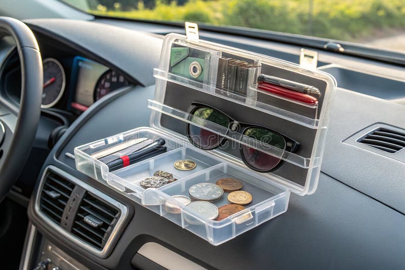 Plastic Dashboard Organizer for Storing Car Essentials Stock ...
