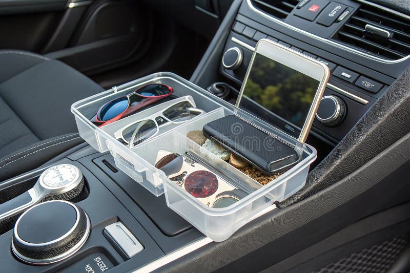 Plastic Dashboard Organizer for Storing Car Essentials Stock ...