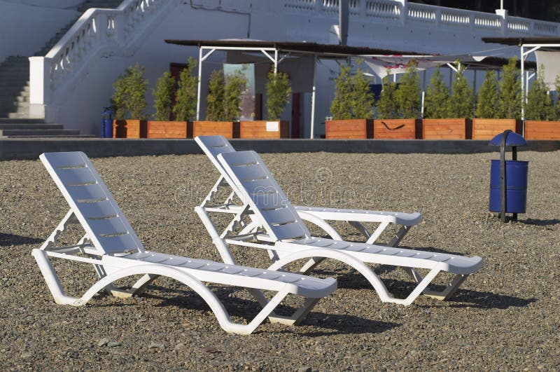 Plastic deck-chairs stock photo. Image of chairs, lifestyle - 15925130