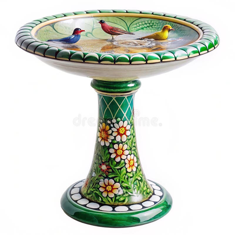 Plastic Decorative Bird Bath Stock Illustration - Illustration of ...