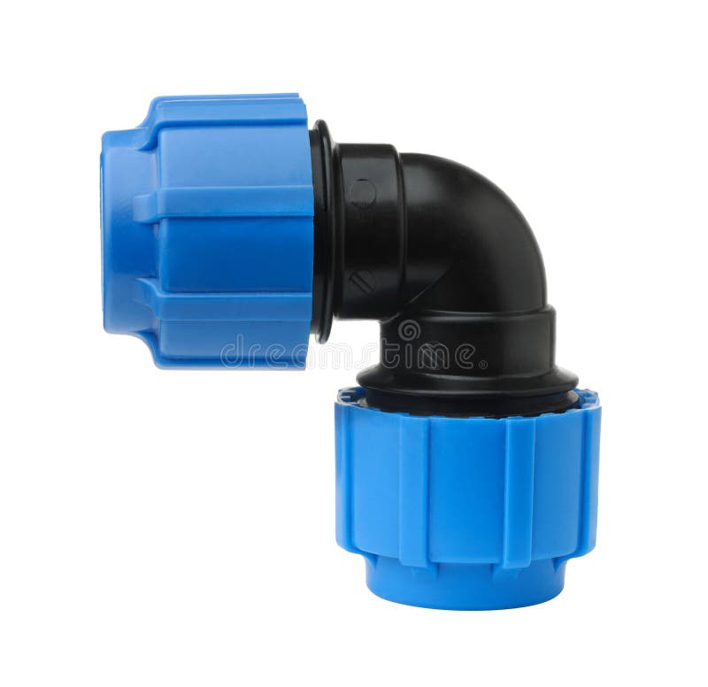 Plastic 90 Degree Water Pipe Elbow Stock Image - Image of black ...