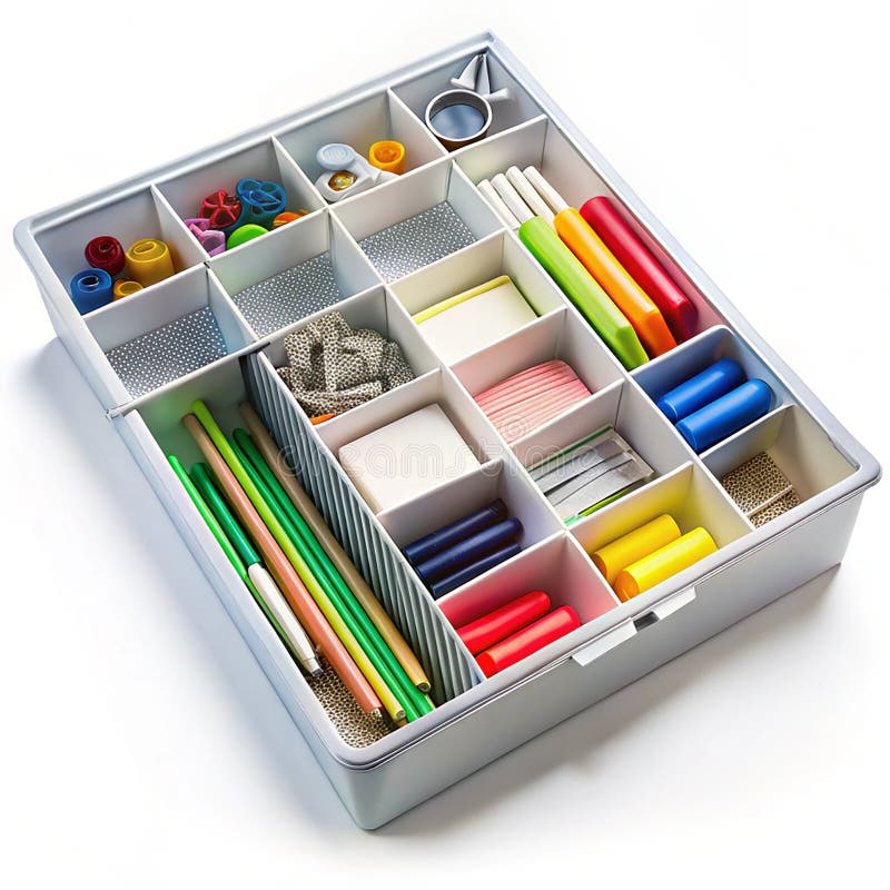 Plastic Desk Drawer Organizer with Customizable Dividers Stock ...
