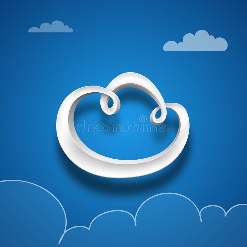 Plastic Digital Cloud. Illustration on Blue Background Stock Vector ...