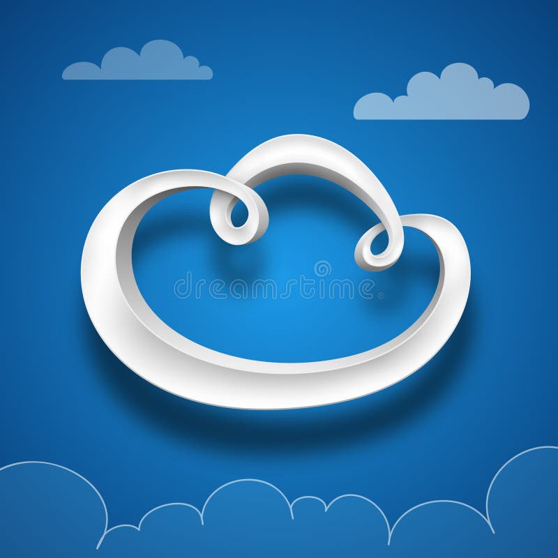 Plastic Digital Cloud. Illustration on Blue Background Stock Vector ...