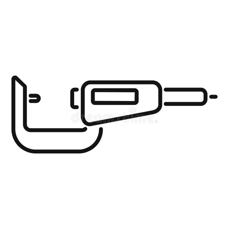 Plastic Digital Micrometer Icon Outline Vector. Scale Precise Machine ...