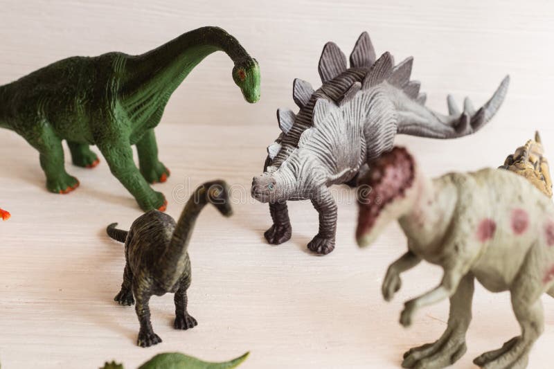 Plastic Dinosaur Figures of Extinct Ancient Creatures and Favorite Toys ...