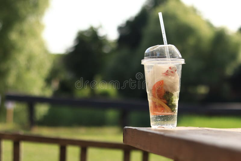 Plastic Disposable Cup with Trash Inside, Close-up Stock Photo - Image ...