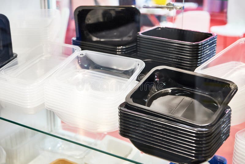 Plastic Disposable Food Containers Stock Image - Image of store ...