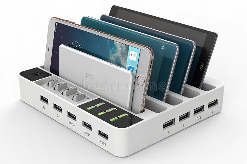 Plastic Docking Station for Charging Multiple Devices Stock ...