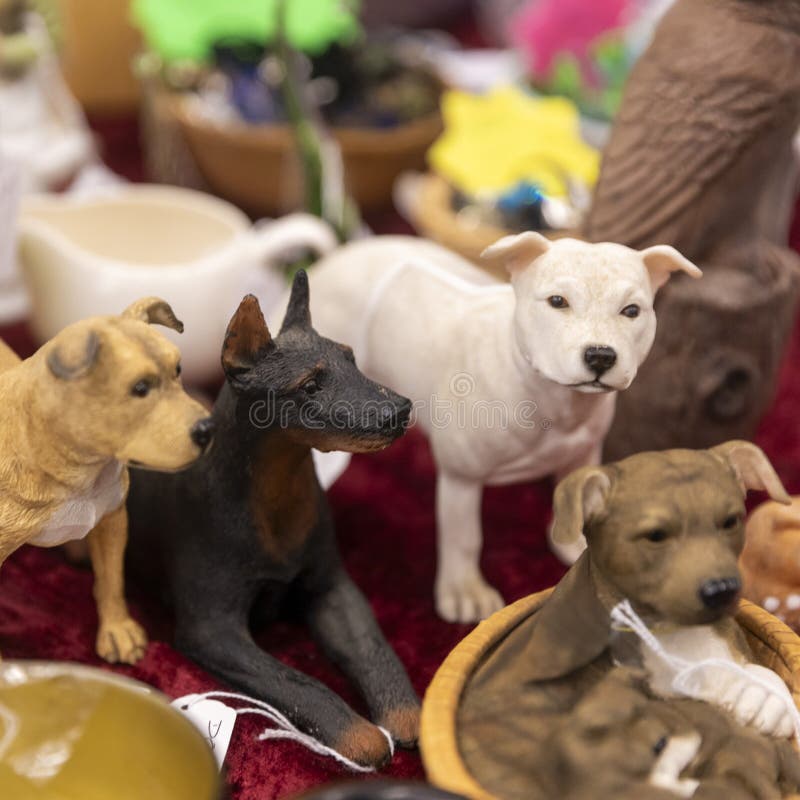 Plastic Dog Figurines for Sale Stock Photo - Image of flea, market ...