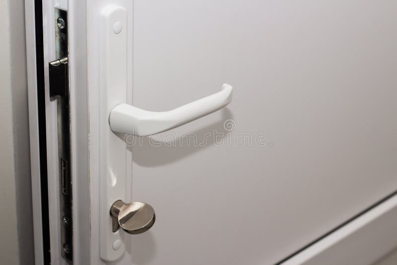 Plastic Door Handle on Door Stock Image - Image of doorway, keyhole ...