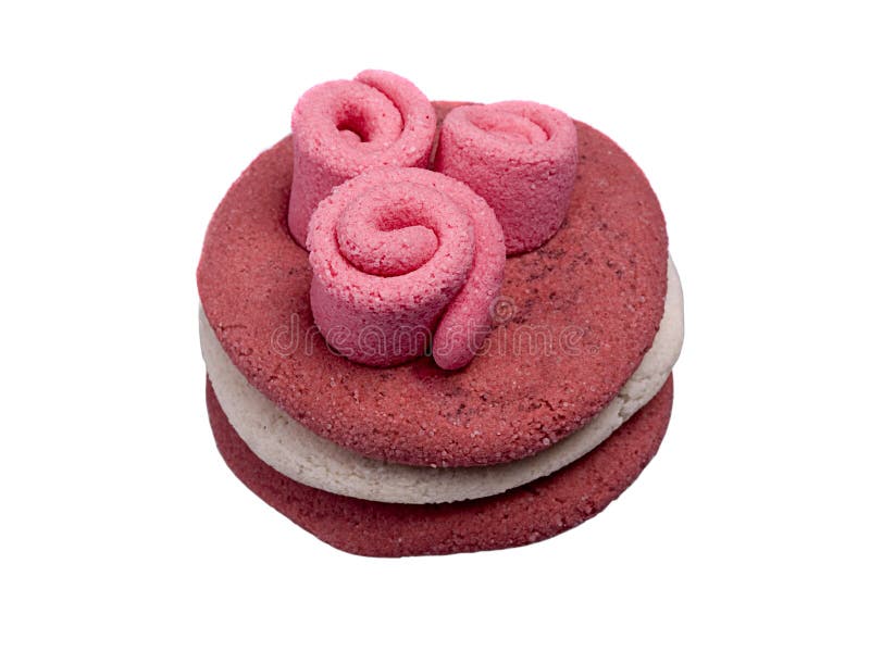 Plastic Dough. Pink Shortbread Isolated on White Stock Photo - Image of ...