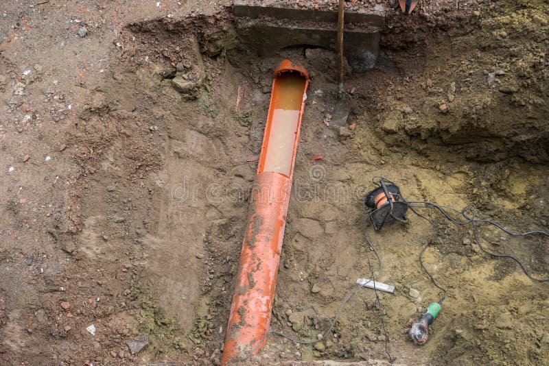 In the Ground There is a Plastic Tube for Shit Stock Image - Image of ...