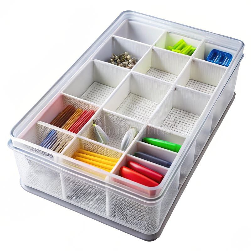 Plastic Drawer Organizer with Removable Dividers Stock Illustration ...