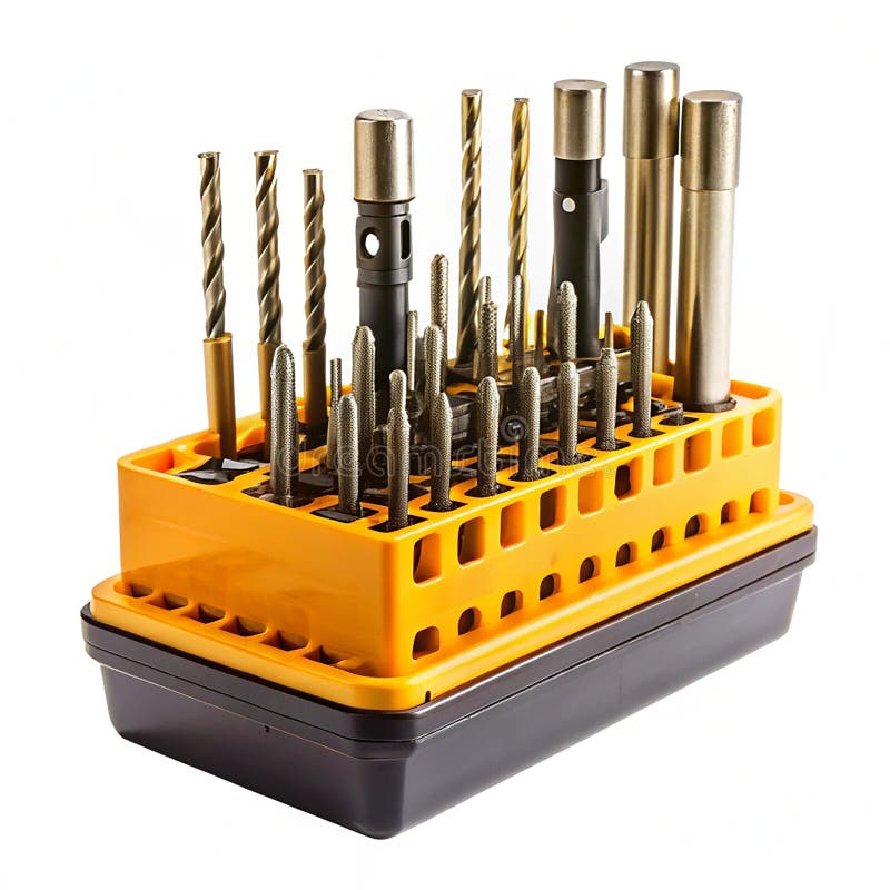 Plastic Drill Bit Holder with Labeled Slots for Different Sizes Stock ...