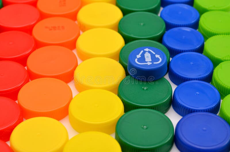 Plastic Drink Caps for Waste Recycling Stock Image - Image of colours ...