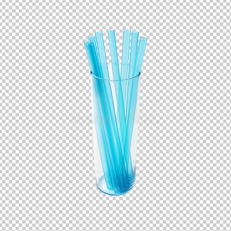 Plastic Drinking Blue Straw Isolated on Transparent Background Stock ...