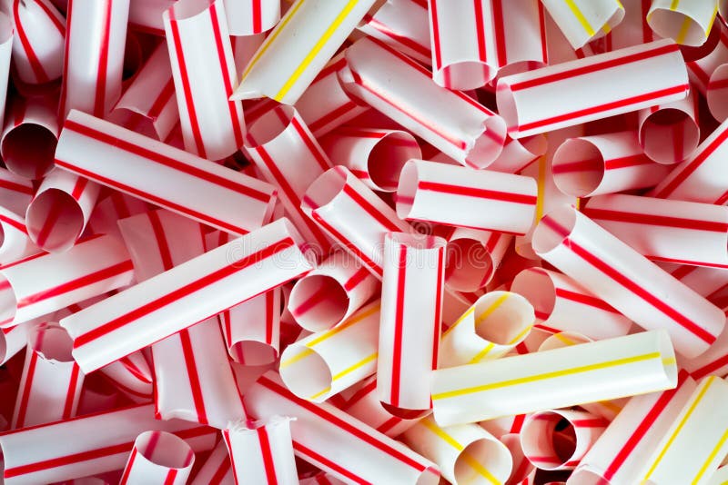 Plastic Drinking Straws Cut into Pieces Close Up Stock Image - Image of ...