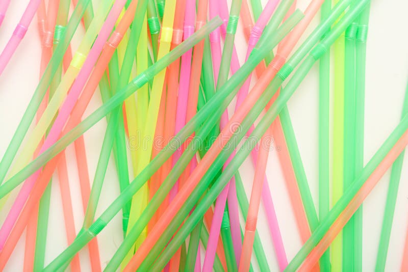Plastic Drinking Straws, Single Use Plastic Straw Stock Image - Image ...