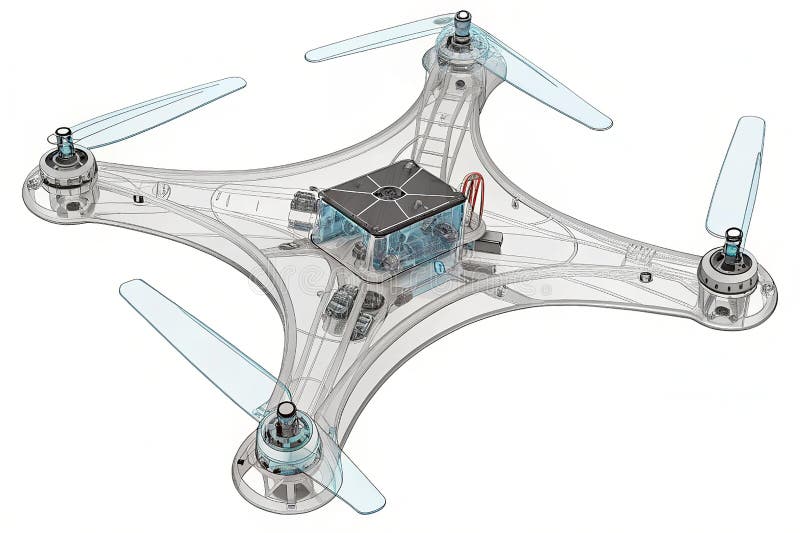 Plastic Drone Frame with Lightweight Design Stock Illustration ...