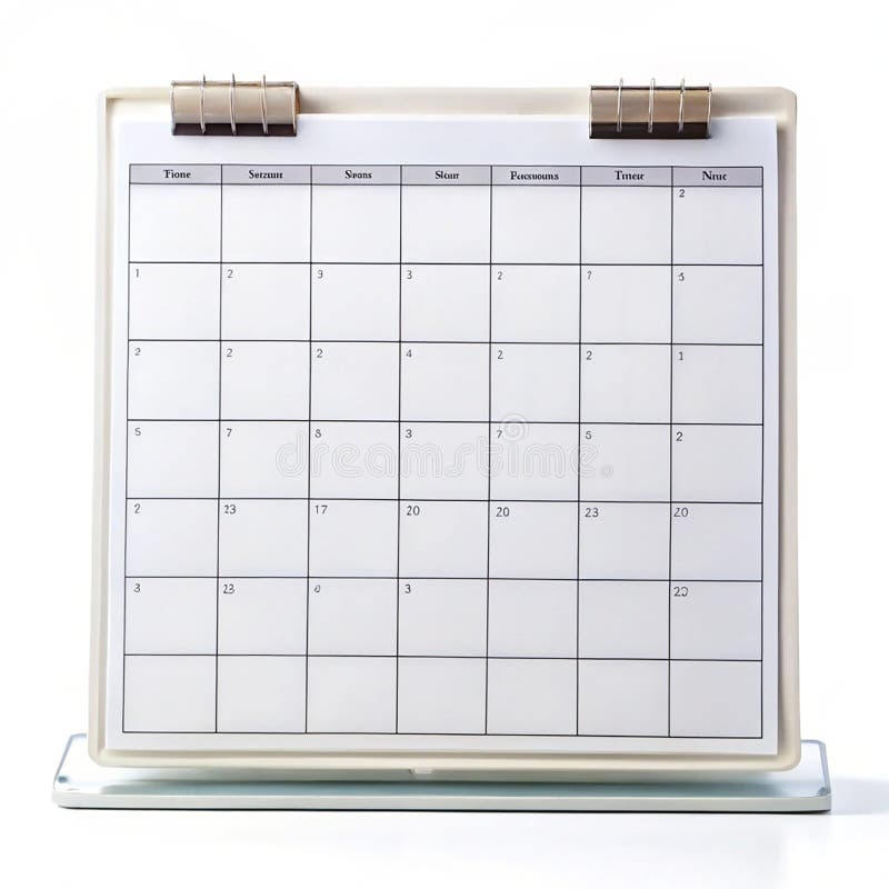 Plastic Dry-erase Calendar with Monthly Grid Stock Illustration ...