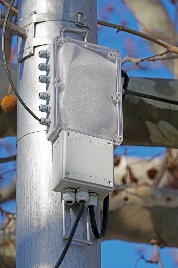 Electrical Junction Box with Cables Stock Image - Image of ...