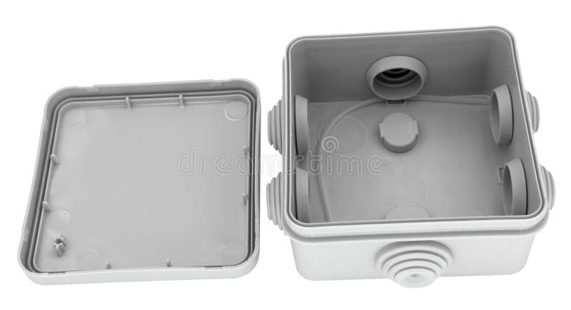 Plastic Electrical Junction Box Isolated on White Stock Image - Image ...