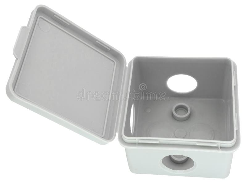 Grey Plastic Electrical Junction Stock Image - Image of plastic ...