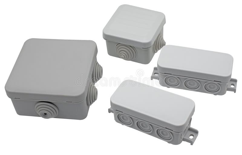 Plastic Electrical Junction Boxes Stock Image - Image of panel ...