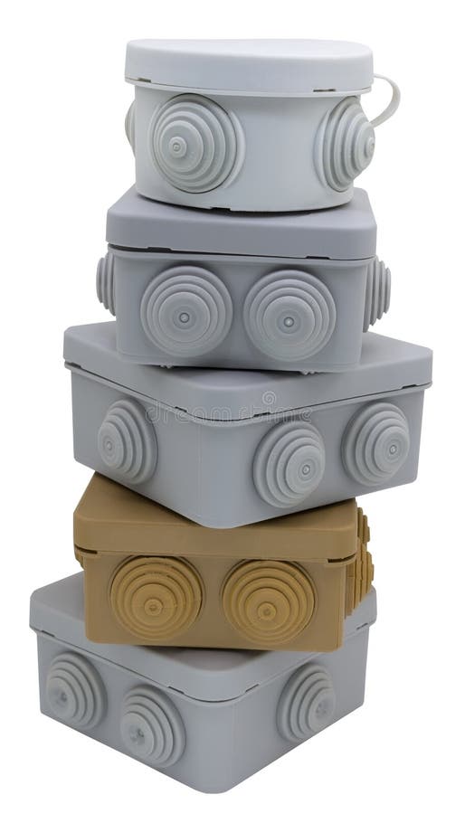 Plastic Electrical Junction Boxs Isolated on White Stock Image - Image ...
