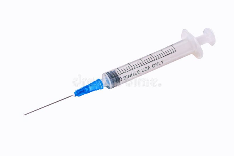 Plastic Empty Syringe Isolated on White Background. Stock Image - Image ...