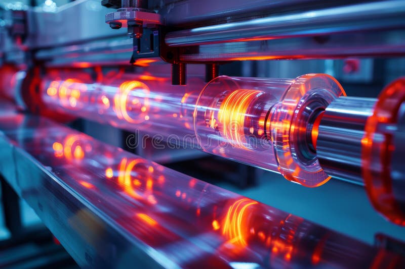 Plastic Extrusion Process in a High-tech Industrial Setting, with Vivid ...