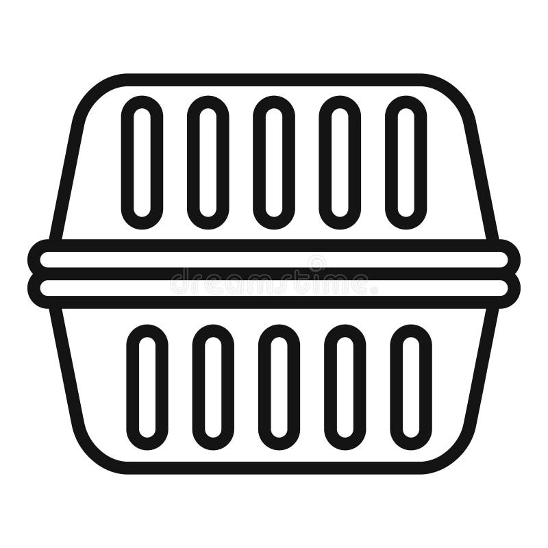 Plastic Fast Food Box Icon Outline Vector. Pack Bread Stock ...