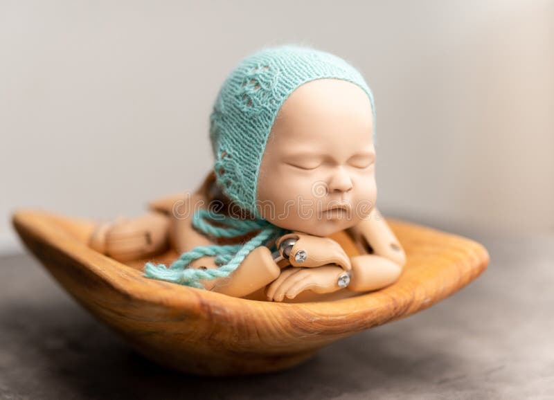 Plastic Figure of Newborn for Photographing Stock Photo - Image of ...