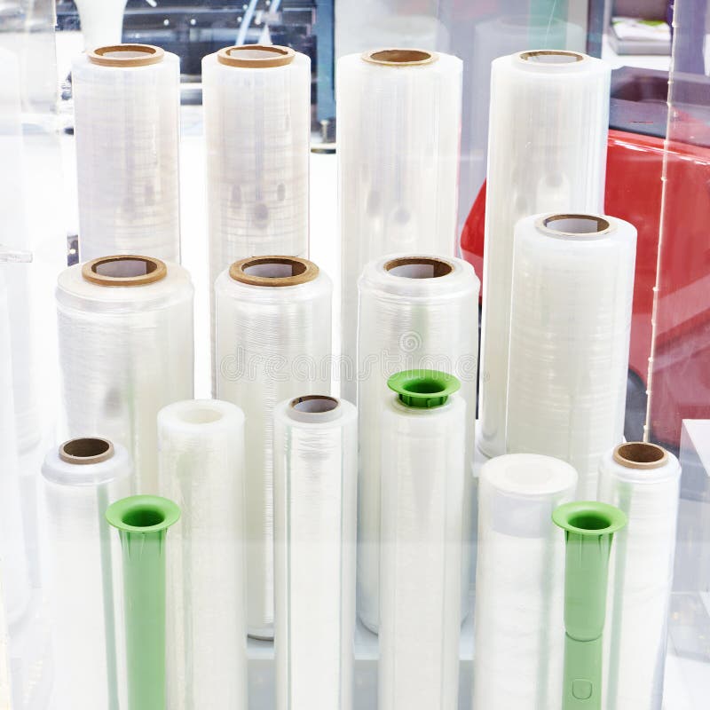 Plastic film rolls stock photo. Image of factory, sheet - 258315906