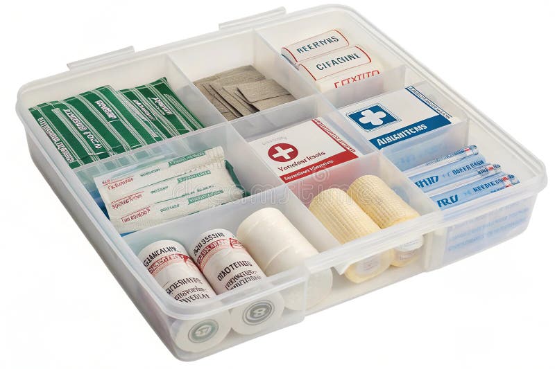 Plastic First Aid Box with Multiple Sections Stock Illustration ...