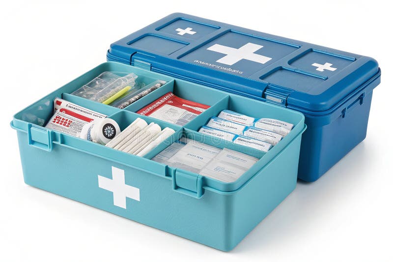 Plastic First Aid Box with Multiple Sections Stock Illustration ...