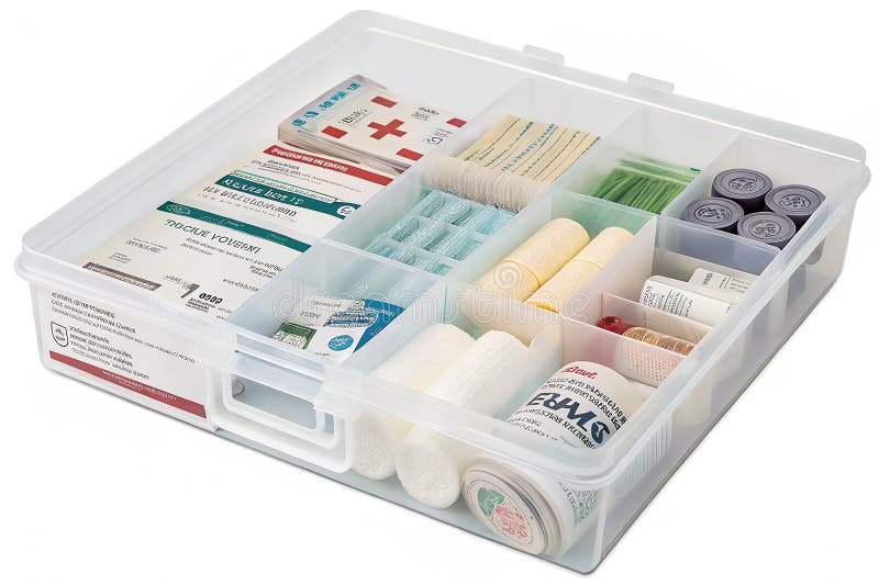 Plastic First Aid Box with Multiple Sections Stock Illustration ...